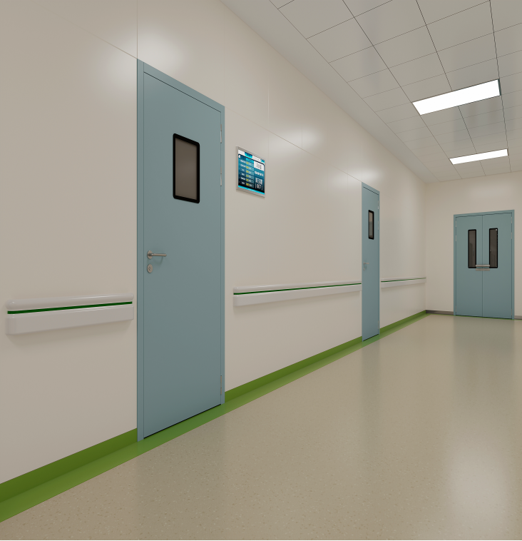 Steel clean room door 50 mechanism plate type - Steel purification door ...